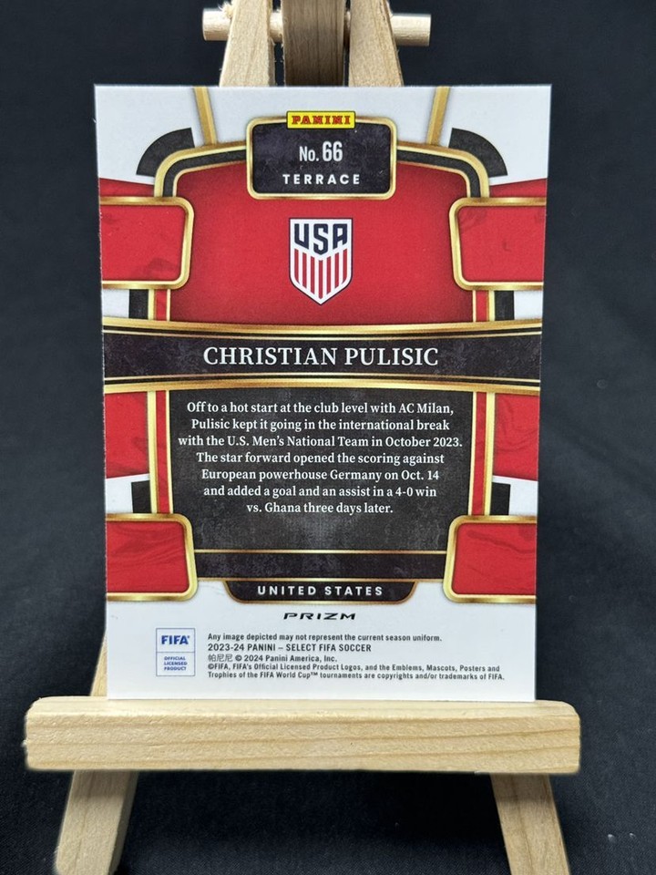 CHRISTIAN PULISIC 2023-24 Panini Select Fifa RED Prizm Card USA SSP！ | eBay