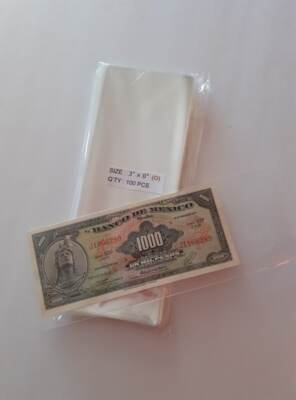 Currency 100 Sleeves Sizes 3x8 Very Thin Plastic 1.4 Mil. | eBay