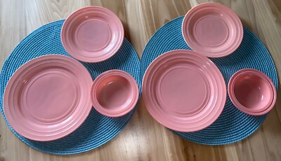 Hazel Atlas MCM Rose Pink Platonite Pastel Dishware Moderntone 6 pcs | eBay