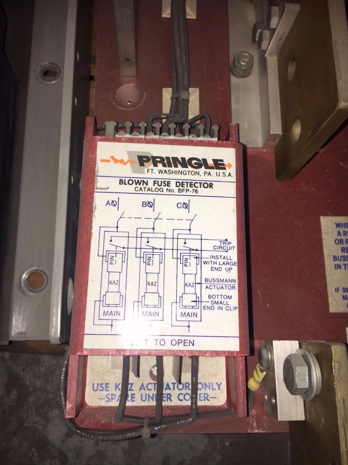 QA0833CBC Pringle Switch 800A 480V with BFP76 Blown Fuse Detector QA ...