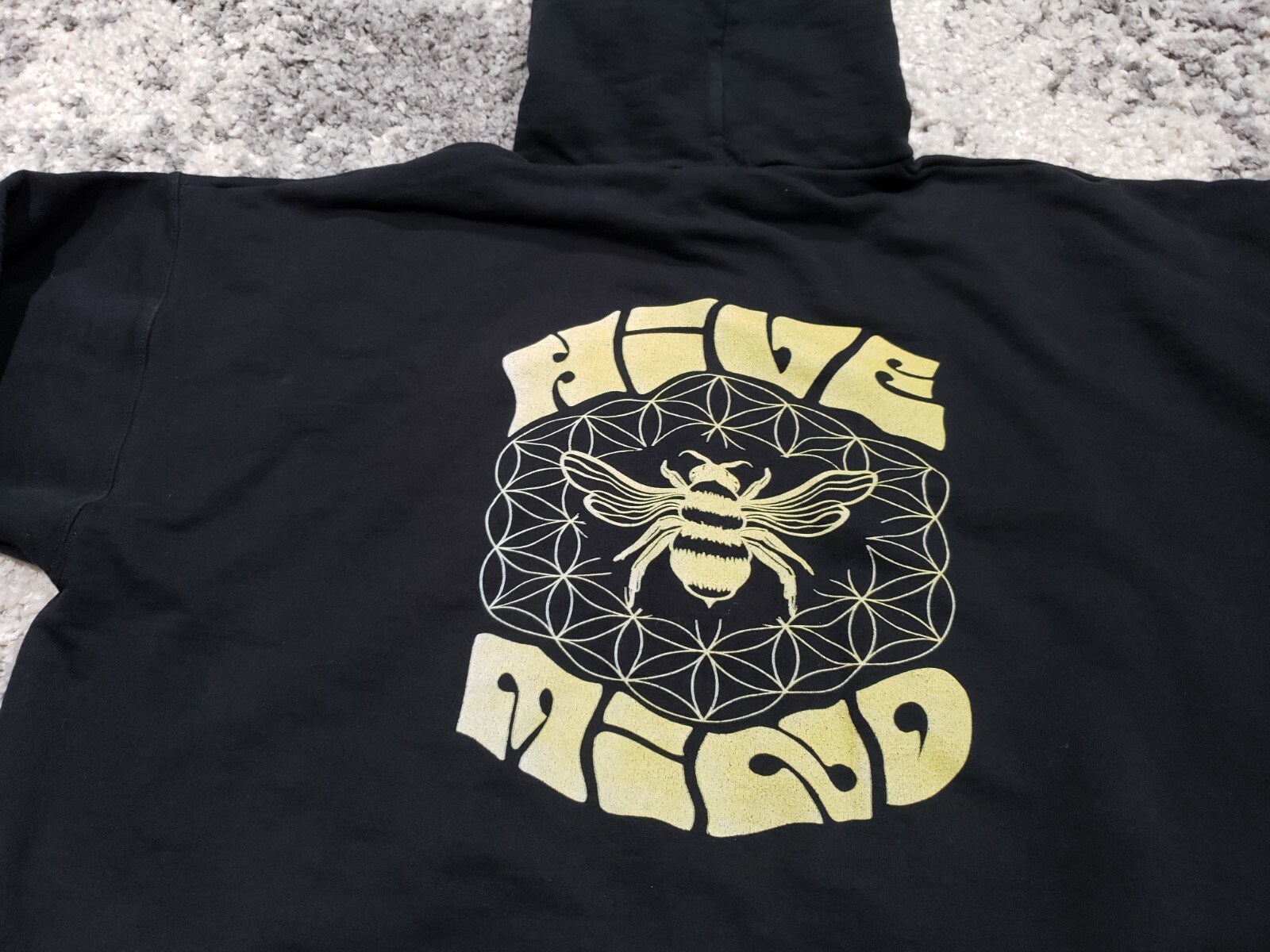 HIVE MIND COLLECTIVE Graphic Bee Logo Hoodie Men XL B… - Gem