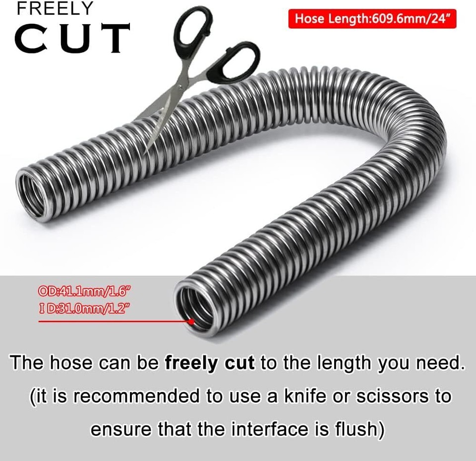 US 1PCS Heavy Duty Stainless Steel 24" Upper/Lower Radiator Hose w ...