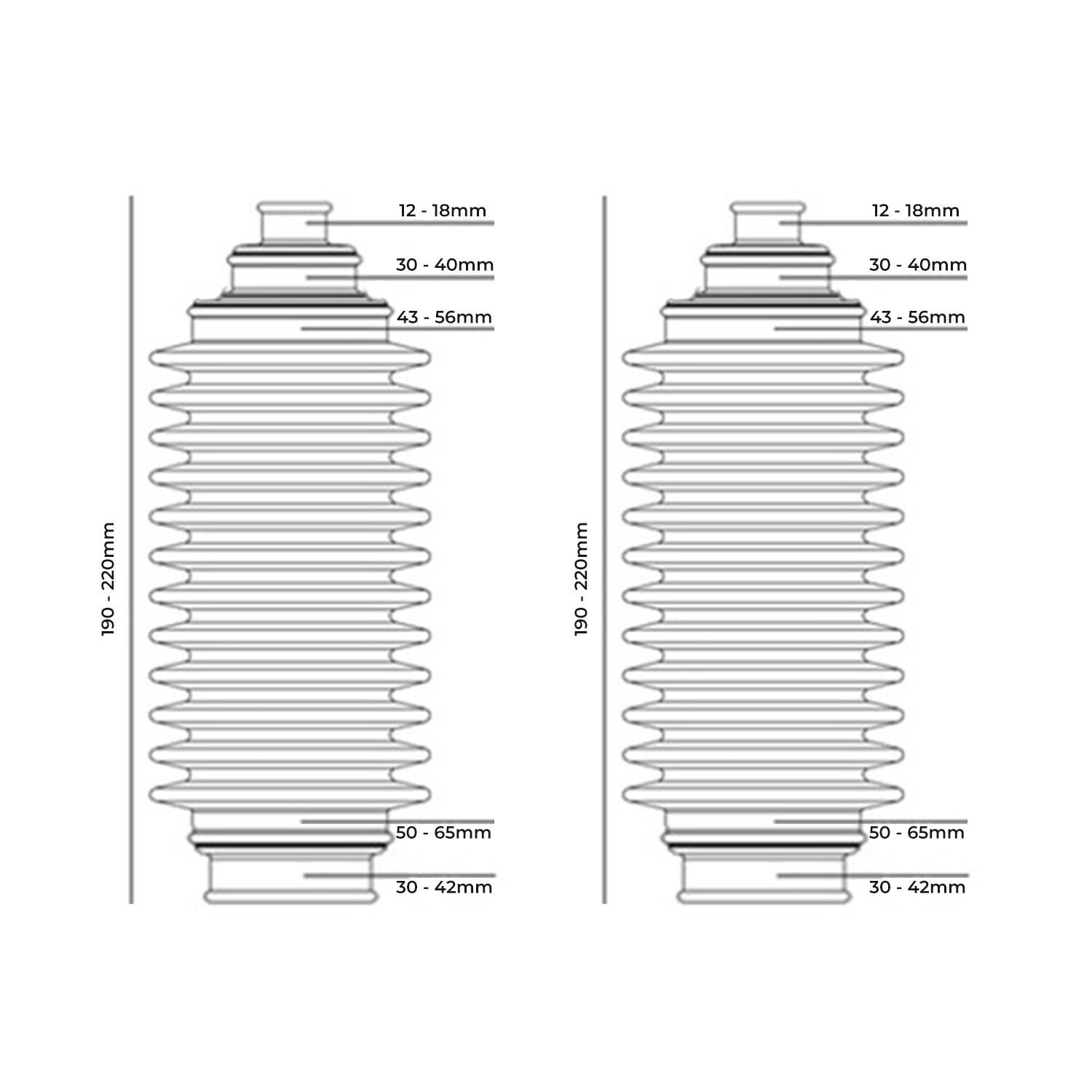 Universal Steering Rack Boots Boot Gaiter Kit PAIR Brand New | eBay