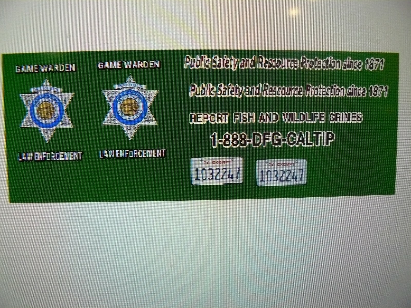 California Game Warden Patrol Car Decals 1:24 | eBay