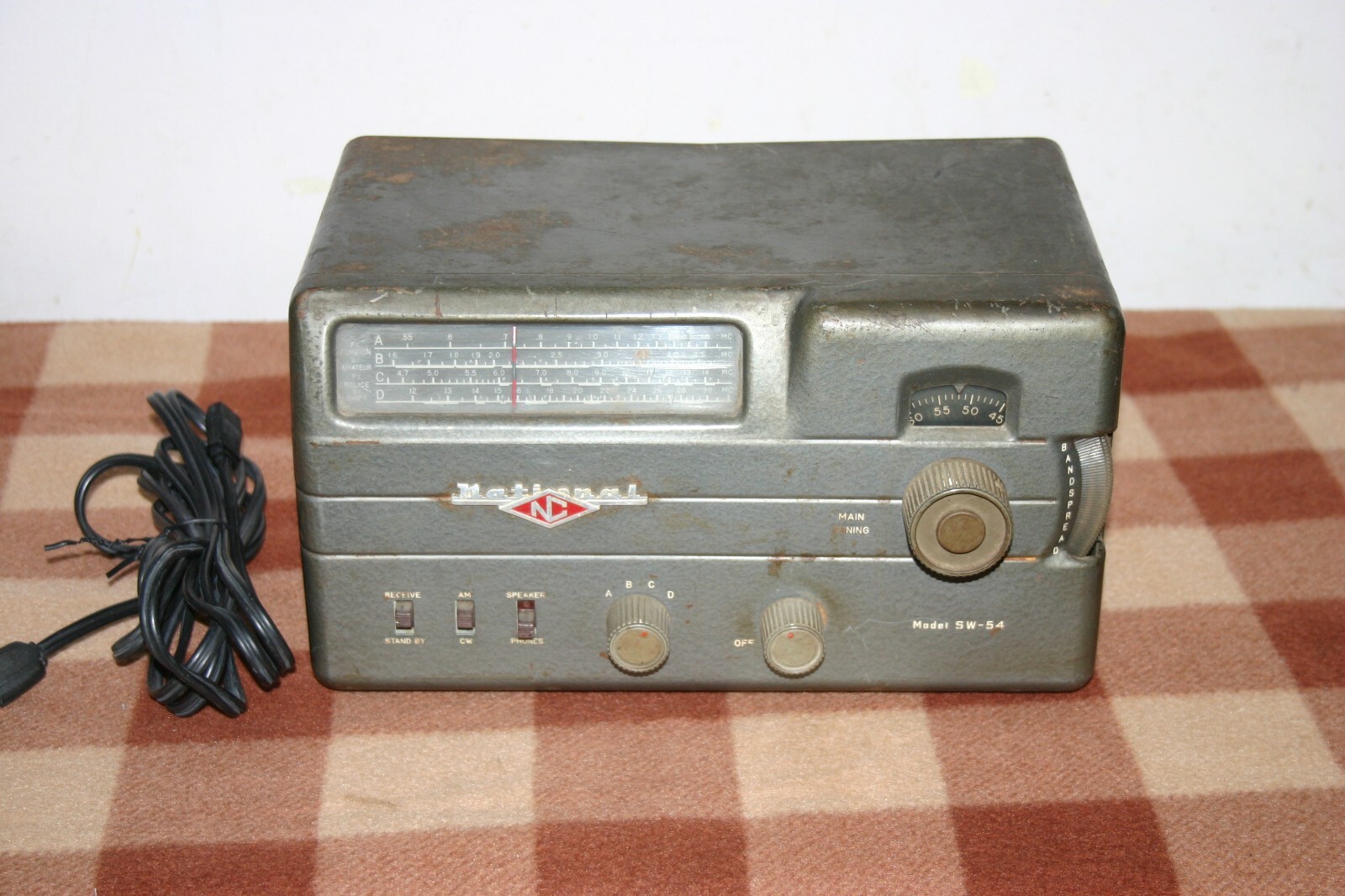 Vintage National SW-54 Shortwave Ham Tube Radio Receiver for Parts or ...
