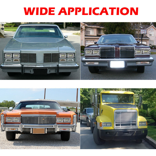 For Kenworth W900 T800 Peterbilt 357 379 378 4pcs 4x6" LED Headlights ...