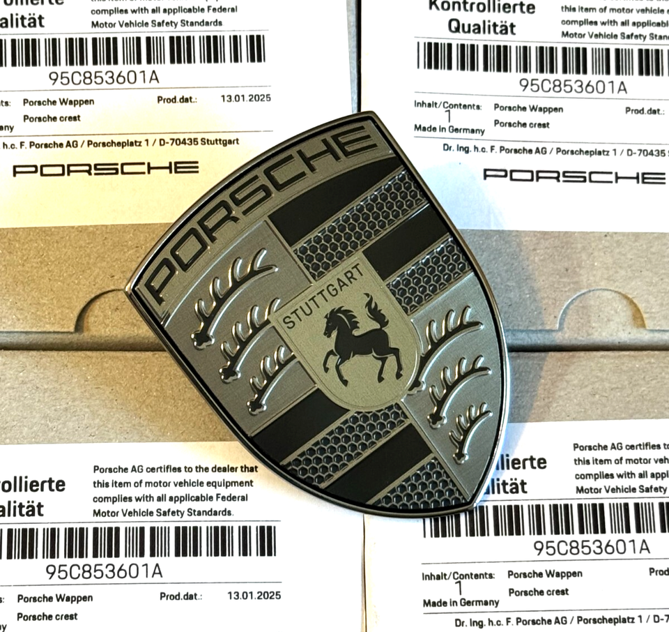 Genuine Porsche Turbonite Hood Crest Emblem kit Limited Edition OEM ...