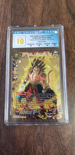 CGC 10 Perfect SS4 Vegito, Light/Dark BT18-147 Dawn of the Z-Legends ...