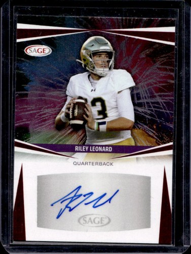 2025 SAGE Low Series Riley Leonard Red Auto Autograph #A-RL | eBay