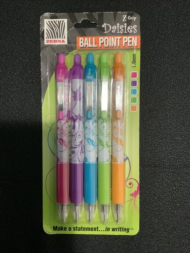Zebra Ballpoint Z-Grip Retractable Pen, Medium Point 1.0mm Daisies ...