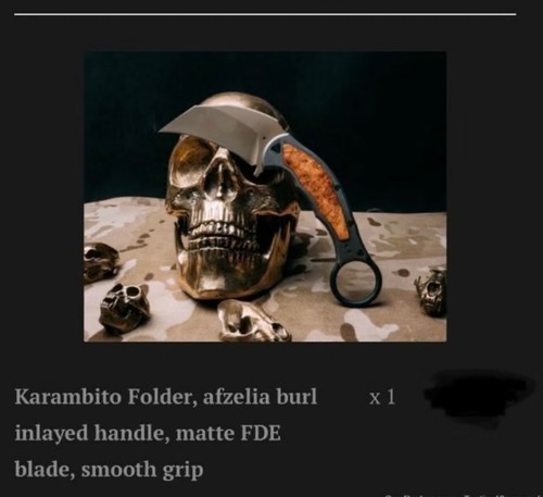 Half Face Blades HFB Karambito folder AFZELIA burl inlayed handle RARE ...