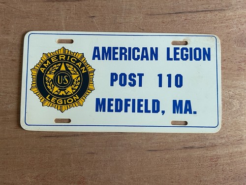American Legion License Plate Medfield MA Post 110 Vintage Plastic | eBay