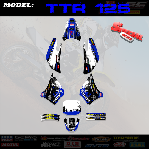 Graphics Kits Decals Stickers PaintStain 4 YAMAHA TTR 125 TTR125 2000 ...