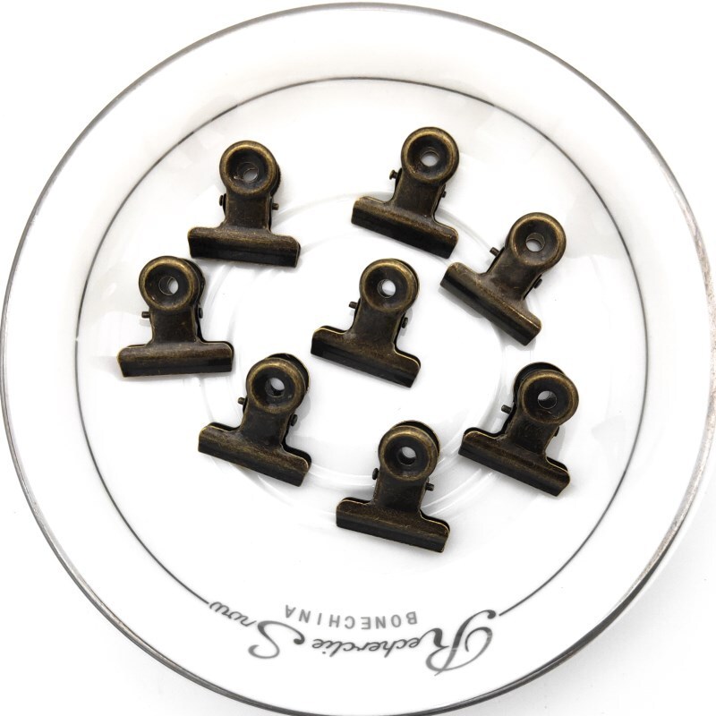 20Pcs Stainless Steel Bulldog Clips Metal Office Paper Clip Binder Grip ...