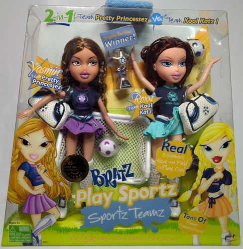 Bratz Play Sportz Teamz ~ 2-in-1 Soccer ~Yasmin & Roxxi Dolls ~ Opened ...