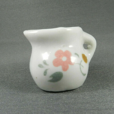Vintage Miniature White Porcelain Pitcher with Flower Design | eBay