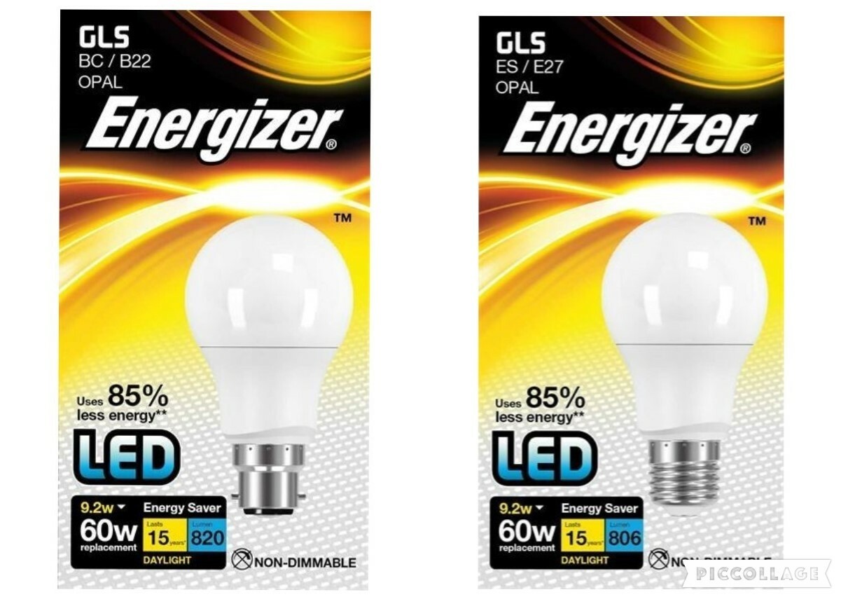 Energizer LED Light Bulbs Candle Golf Round GLS Pearl Daylight White 2 ...