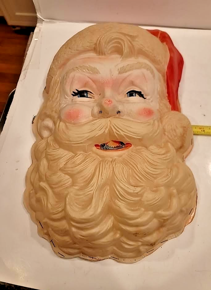 Vintage 1960s Styrofoam Santa Claus Face Measures 17.5" x 12" | eBay