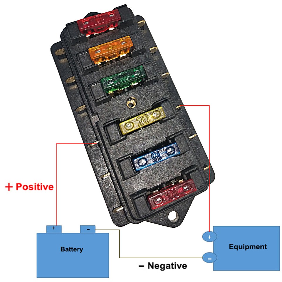 6/ 12 Way Blade Fuse Box Block Holder LED Car Boat Power Distribution ...