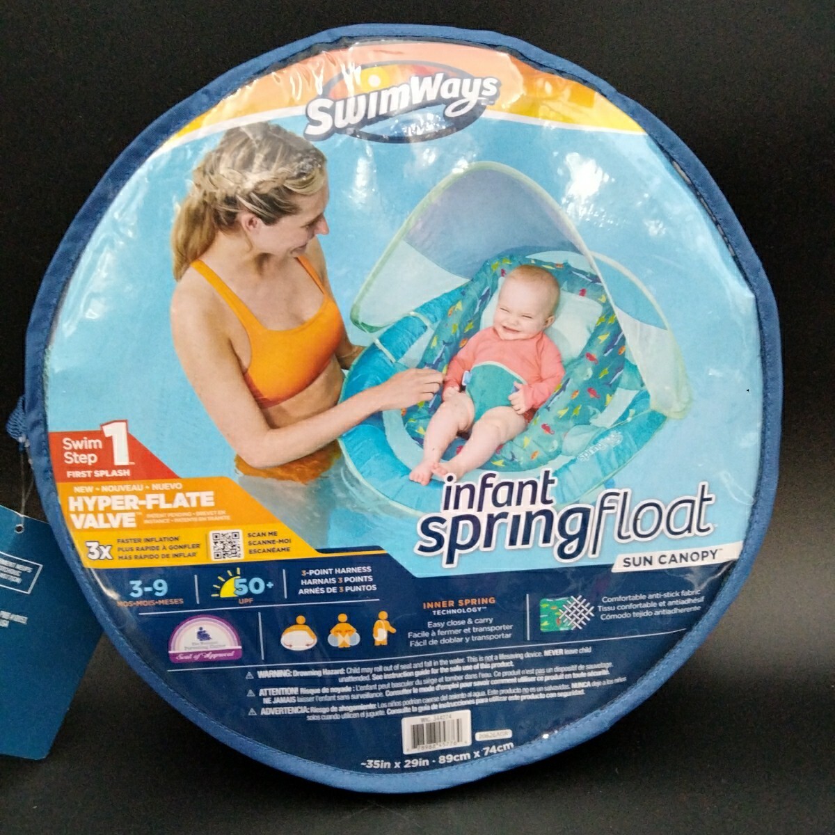 SwimWays First Splash Infant Spring Float With Canopy Step 1 3-9 Months ...