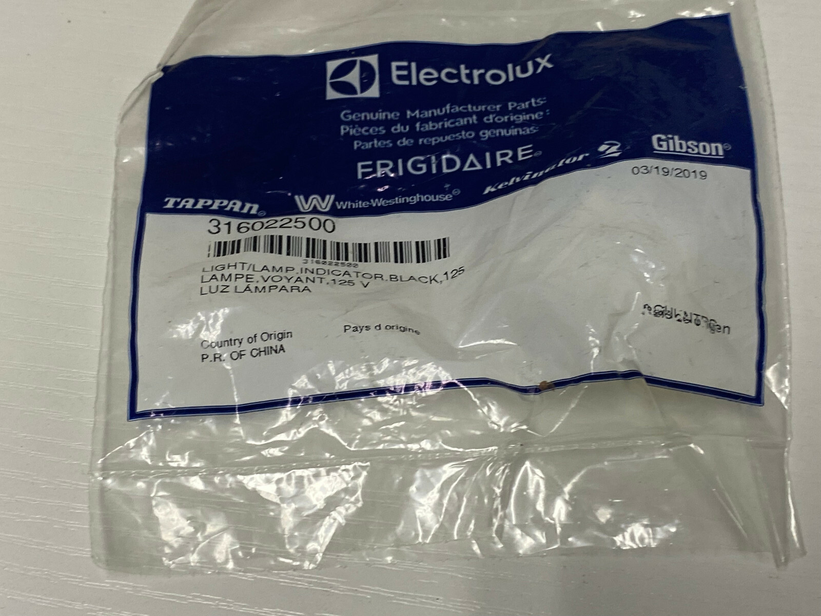 GENUINE OEM Frigidaire Range Indicator Light 316022500 | eBay