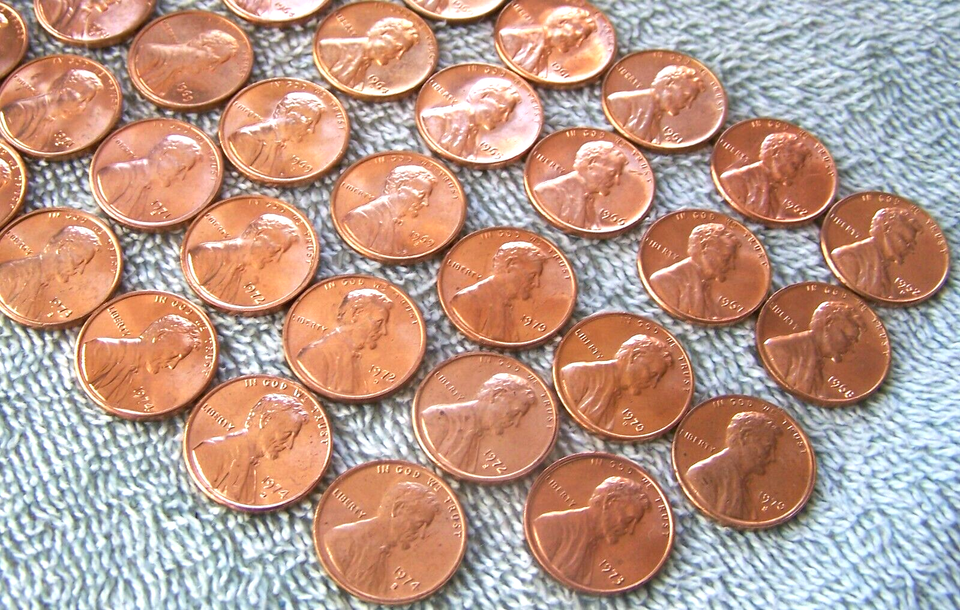 1959-1974 Lincoln Memorial Cent Collection - 36 Brilliant Uncirculated ...