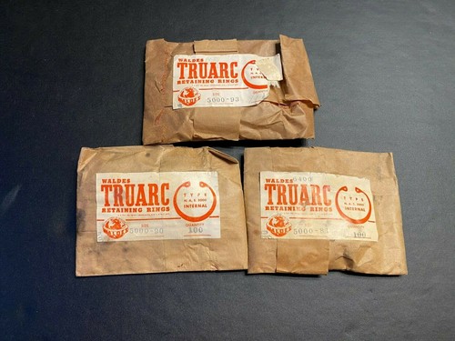 3 Vtg Open Waldes Truarc Retaining Rings Packages in Original Packages ...