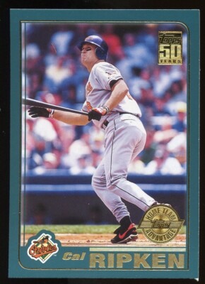 GOLD STAMP HOME TEAM ADVANTAGE 2001 Topps #1 Cal Ripken Jr. HOF HTA 50 ...