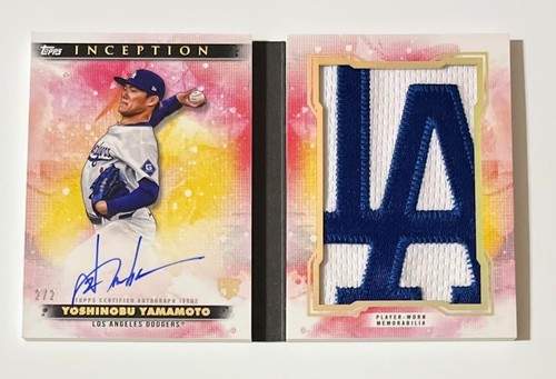 Yoshinobu Yamamoto 2/2 ROOKIE 2024 Topps Inception Team Logo Auto ...