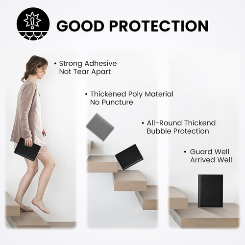 Bubble Mailers 6X10" 100 Pack Black Padded Envelopes Usable Size 6X9 ...