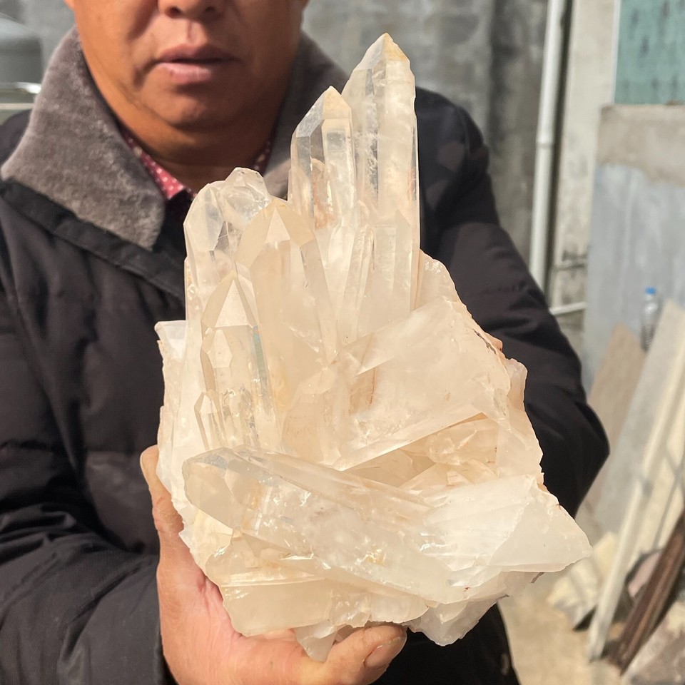 4.55lb Large White Transparent Quartz Crystal Cluster Specimen Healing ...