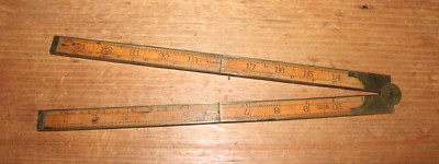 Vintage STANLEY Ruler No. 82 Boxwood & Brass Folding Rule | eBay