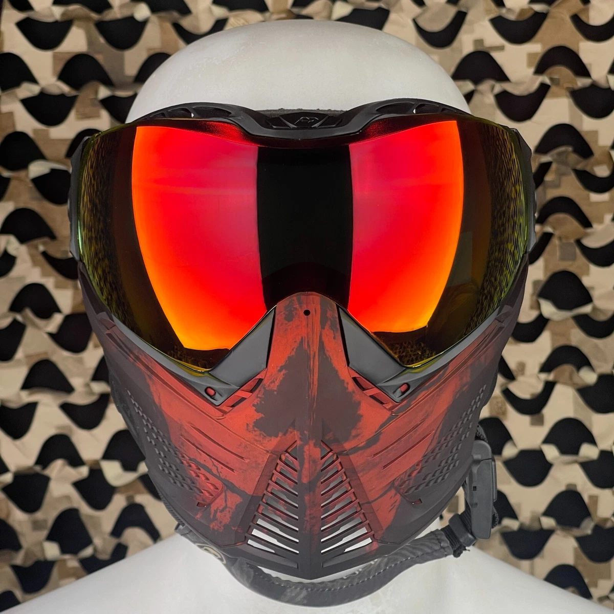 Red Skull Paintball Mask
