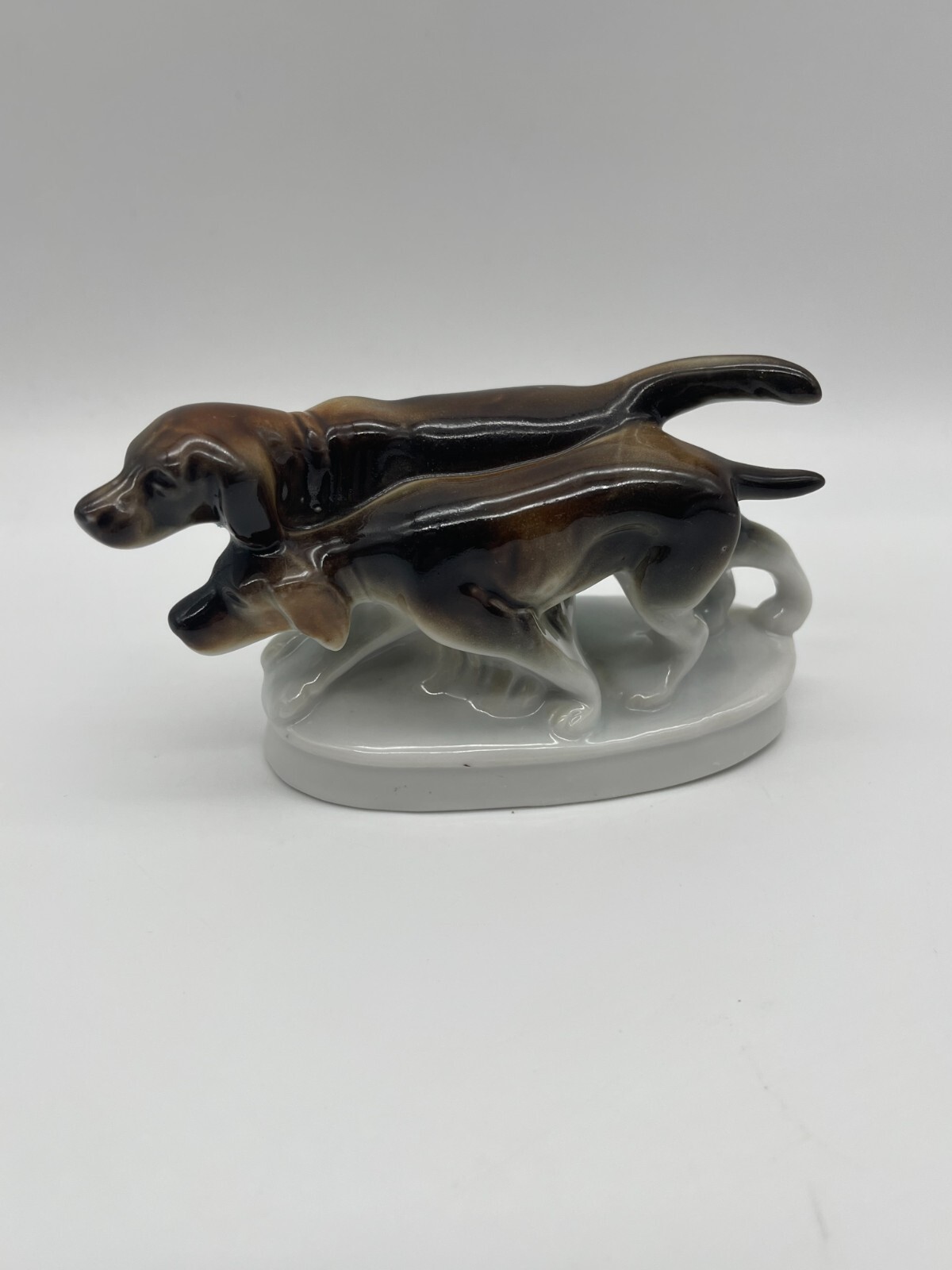 Vintage Ceramic Hunting Dogs Figurine Japan Two Pointers Hunting 4-1/2 ...