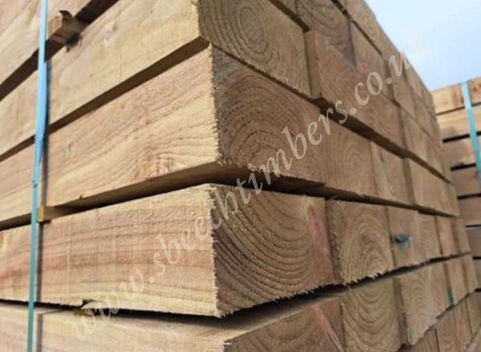 Railway Sleepers 2.4m x 195mm x 95mm Tanalised Landscaping Sleepers ...