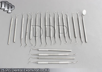 25 Pcs Dental Examination Kit Standard Instrument Hygiene Premium ...