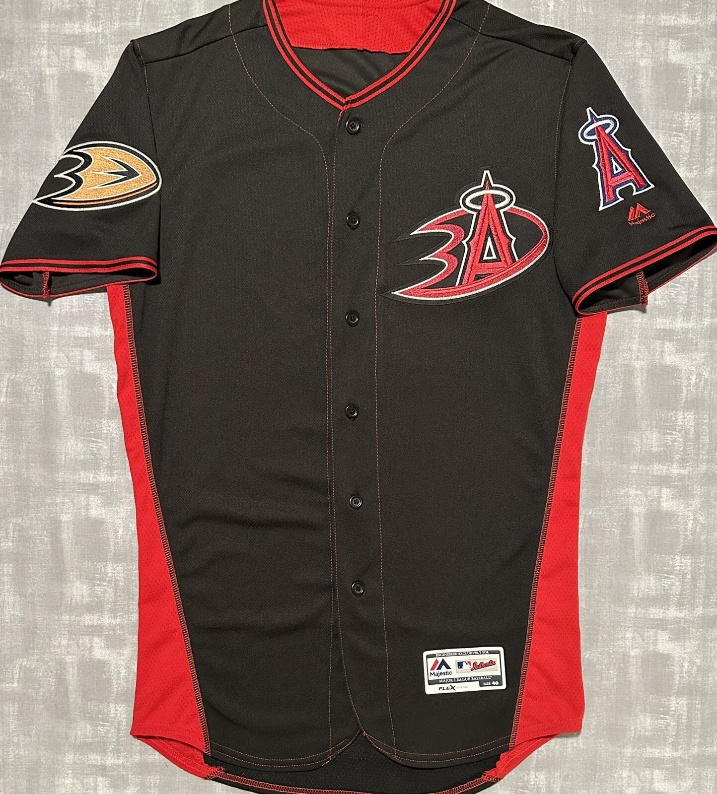Authentic Majestic MLB Anaheim Angels Ducks Night Mike Trout Baseball ...