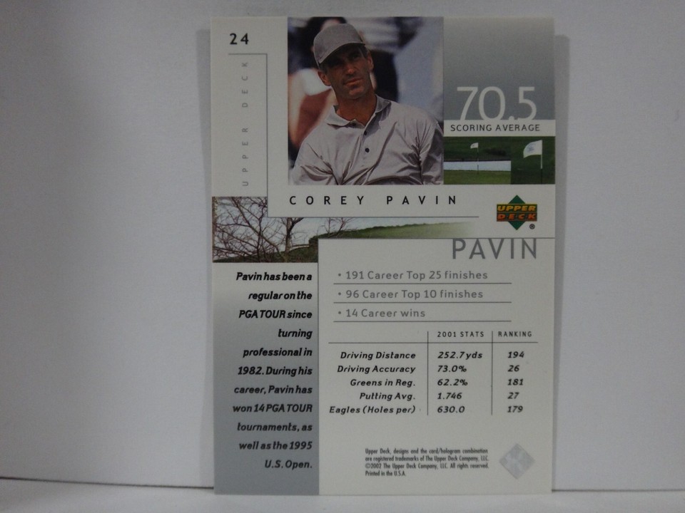 2002 Upper Deck Silver Golf Card #24 Corey Pavin | eBay