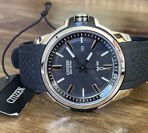CITIZEN Eco-Drive AR WEEKENDER Black Silicone Men's Watch AW1150-07E ...