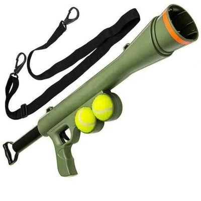 Dog Ball Launcher With 2 Tennis Balls Outdoor Gun Fetch Toy BNIB | eBay UK