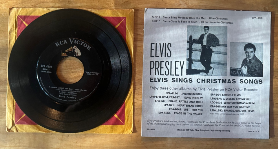 45 7" EP ELVIS PRESLEY BLUE XMAS RCA EPA 4108 | eBay