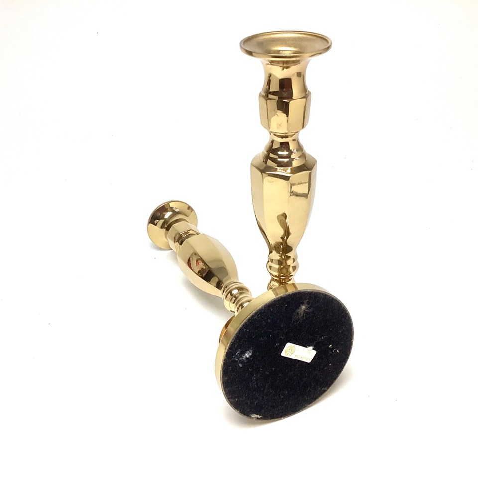 Vintage Pair Brass Valsan Candlestick Holders from Portugal 10 1/2 ...