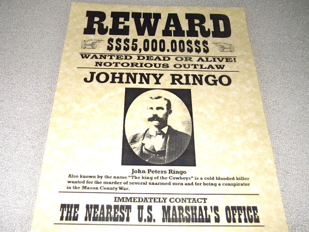 Johnny Ringo Wanted Poster