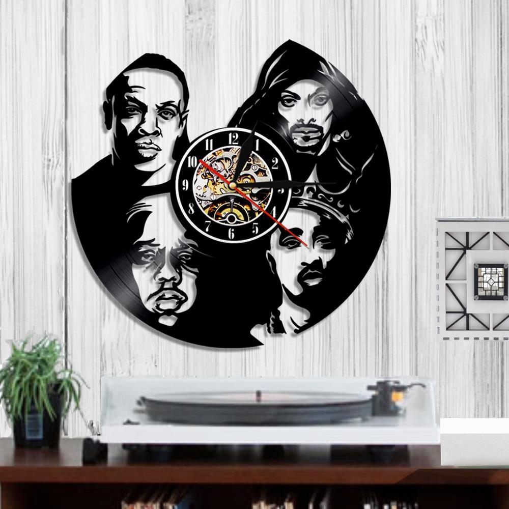Rap Legends LED Light Remote Control Vinyl Record LP Wall Clock Decor ...