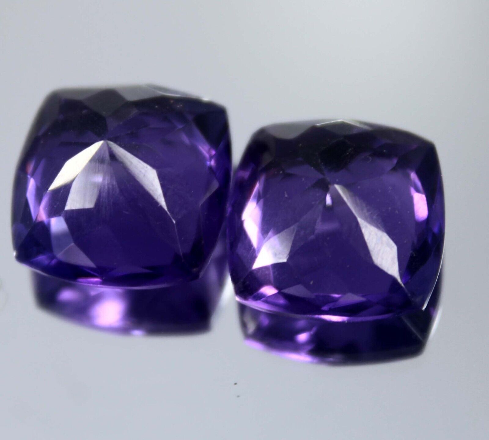20 Ct Natural Russian Purple Amethyst Cushion Cut CERTIFIED Gemstone ...