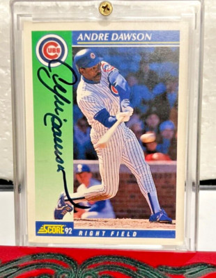 1992 ANDRE DAWSON Signed Score Card-HALL OF FAME-CHICAGO CUBS-MLB ...