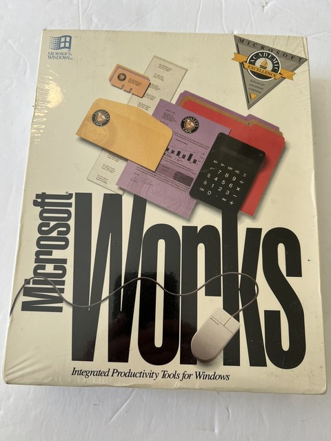 Microsoft Works 2.0 Windows 3.1 95 PC Computer Software Floppy Disk NOS ...