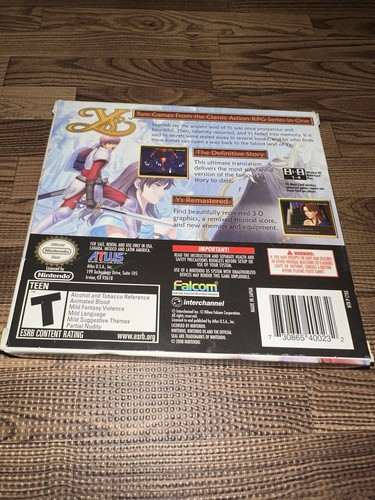 Legacy of Ys: Books I & II (Nintendo DS, 2009) for sale online | eBay