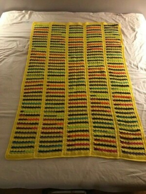 NEW Handmade Crocheted Afghans! Bright Yellow & Neon Stripes in Color ...