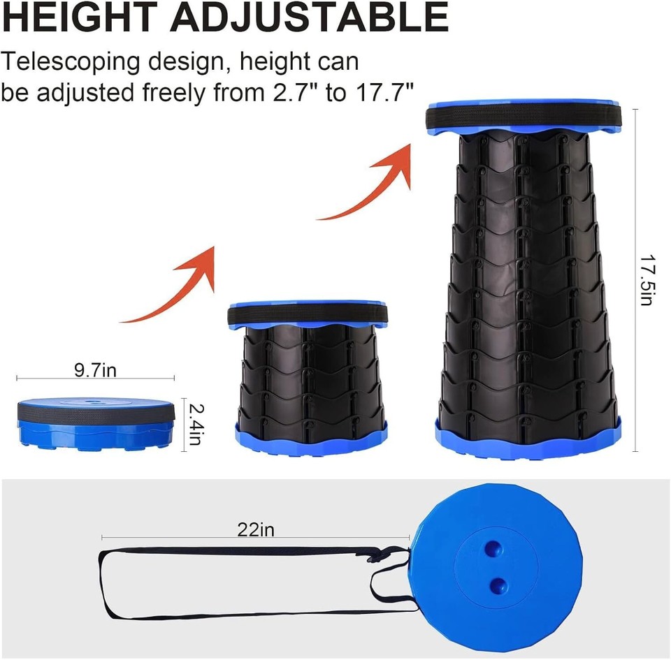 Portable Folding Telescopic Chair - Adjustable Retractable for Camping ...